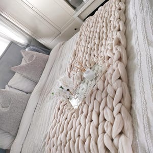 Chunky Knit Bed Runner - Etsy UK