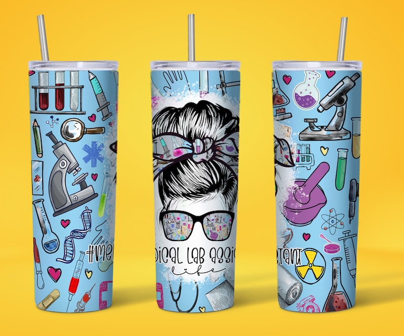 Medical Tech, 20 Oz Skinny Tumbler Sublimation Designs Wrap Tumbler for ...