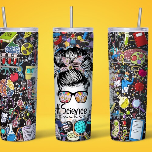 Science Teacher 20 Oz Skinny Tumbler Sublimation Designs Wrap - Etsy