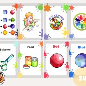 Art Center for Kids, Set of 24 Printable Classroom Labels, Instant ...