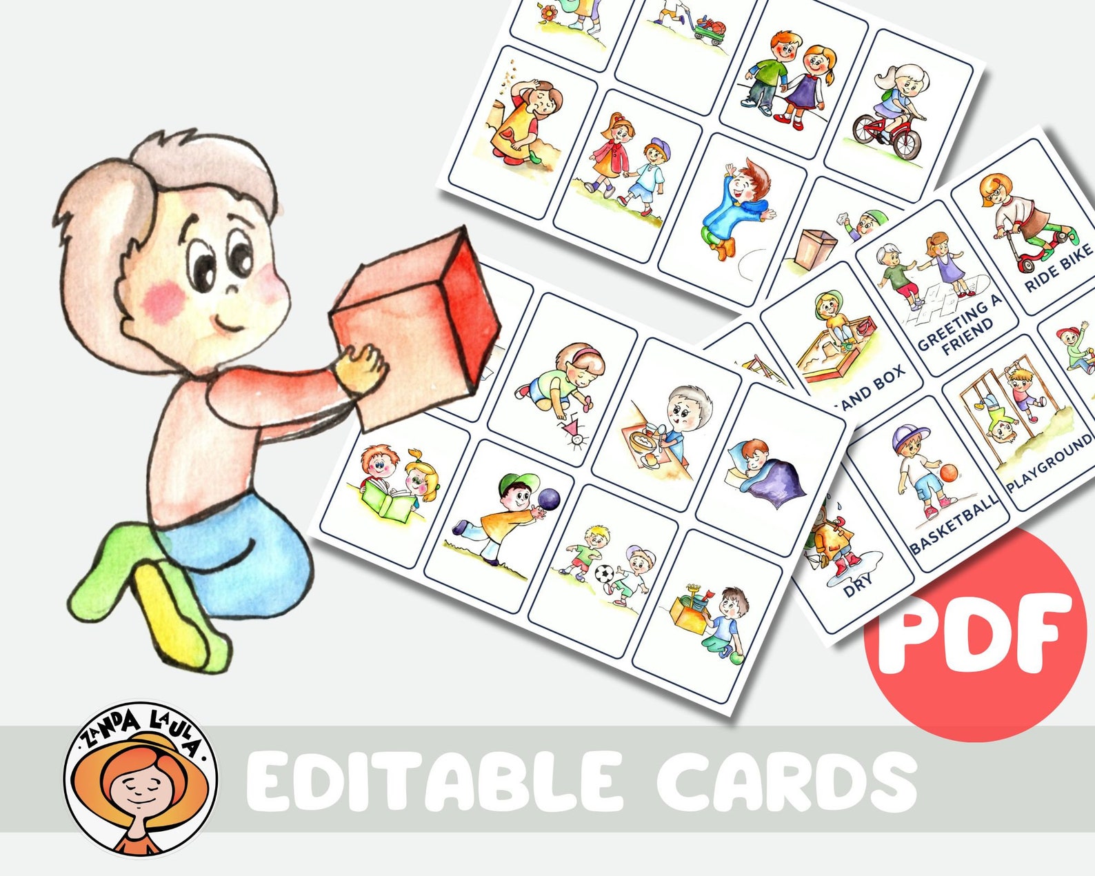 Editable Cards for Kids Visual Communication Picture Icons Schedule ...