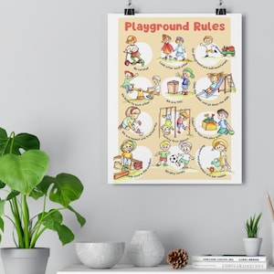 Playground Rules Poster for Kids. A3, Poster Children, Wall Decoration ...