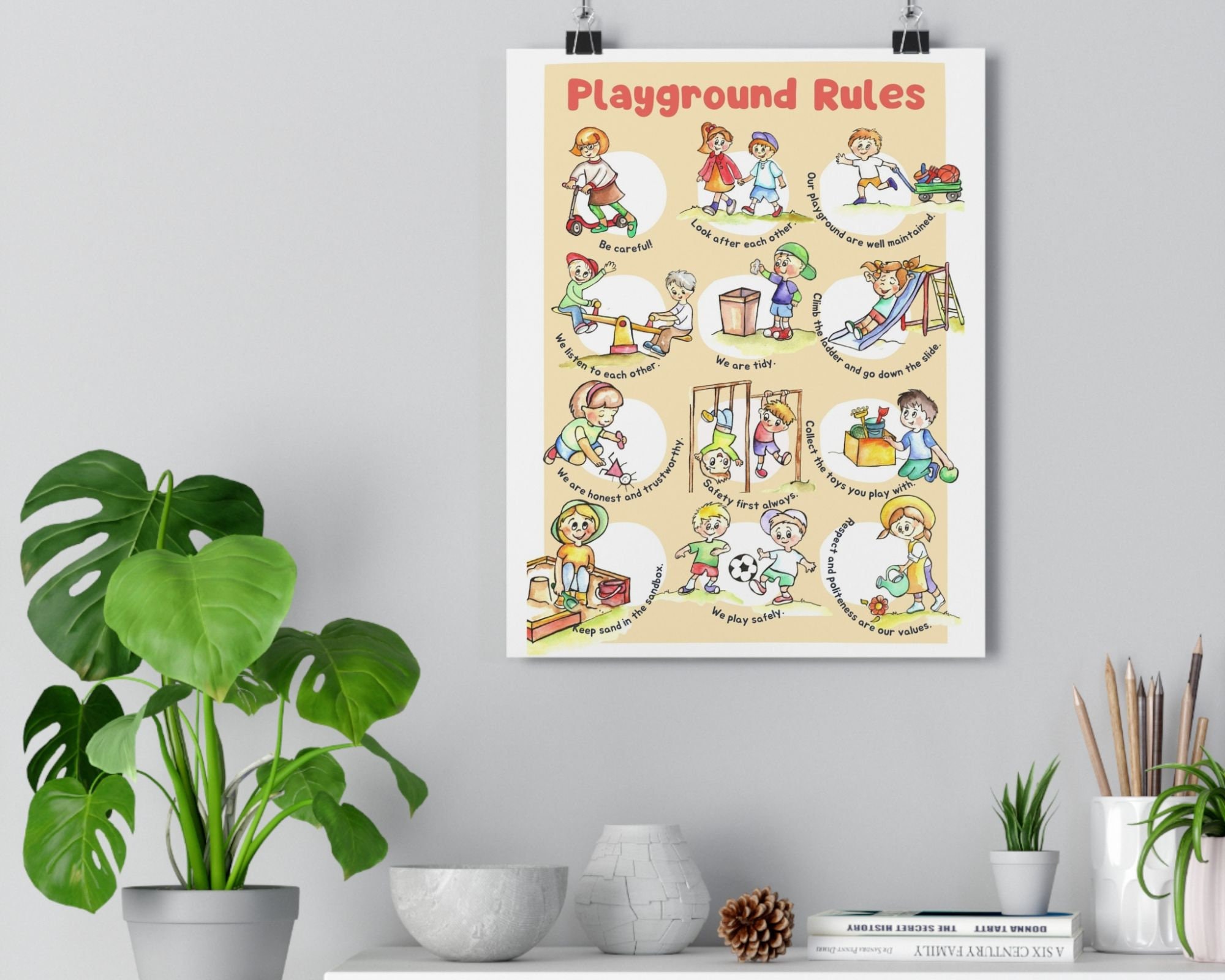 Playground Rules Poster for Kids. A3, Poster Children, Wall Decoration ...