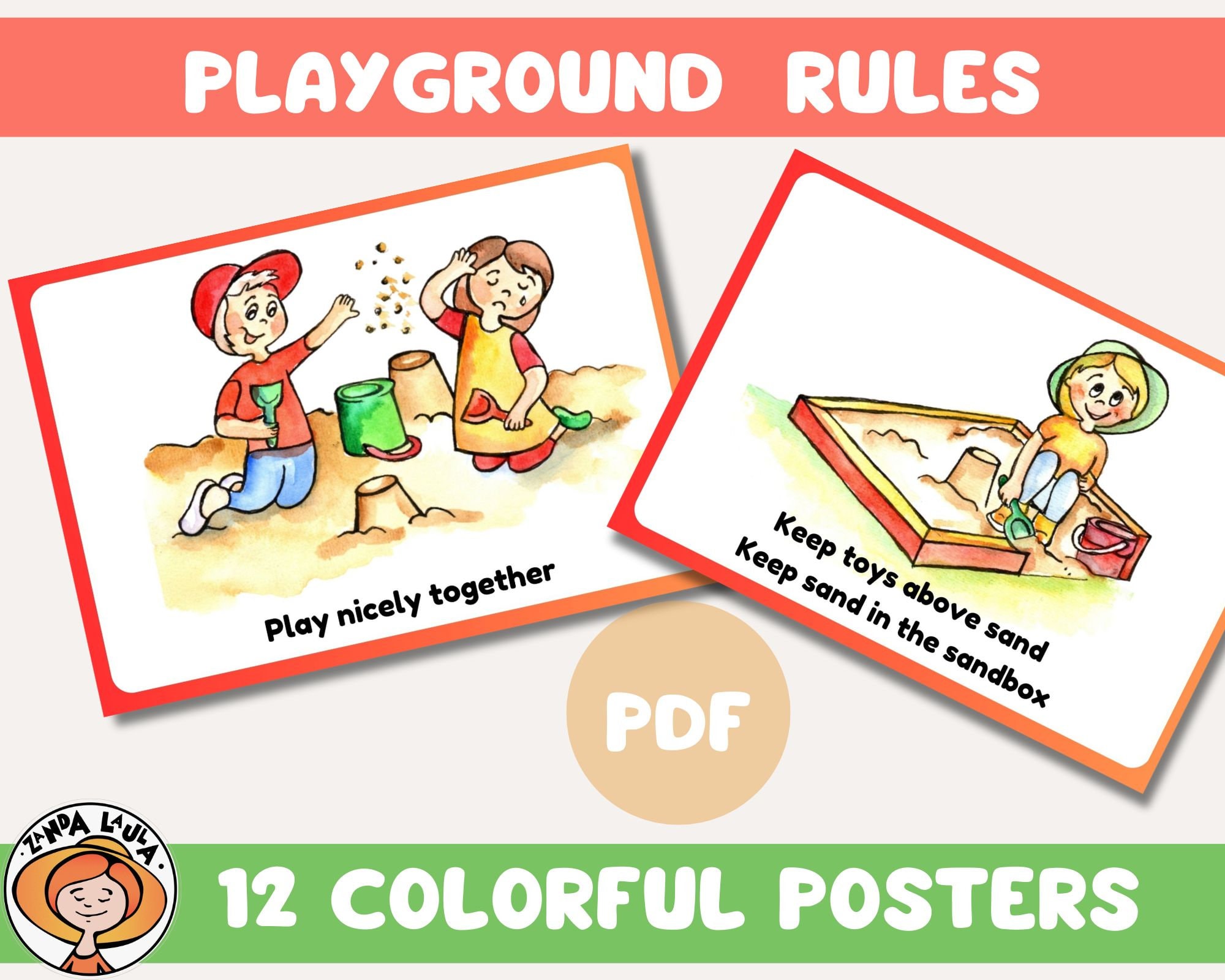 Playground Safety Rules Poster Set: Classroom Decor (PDF, JPG) - Etsy