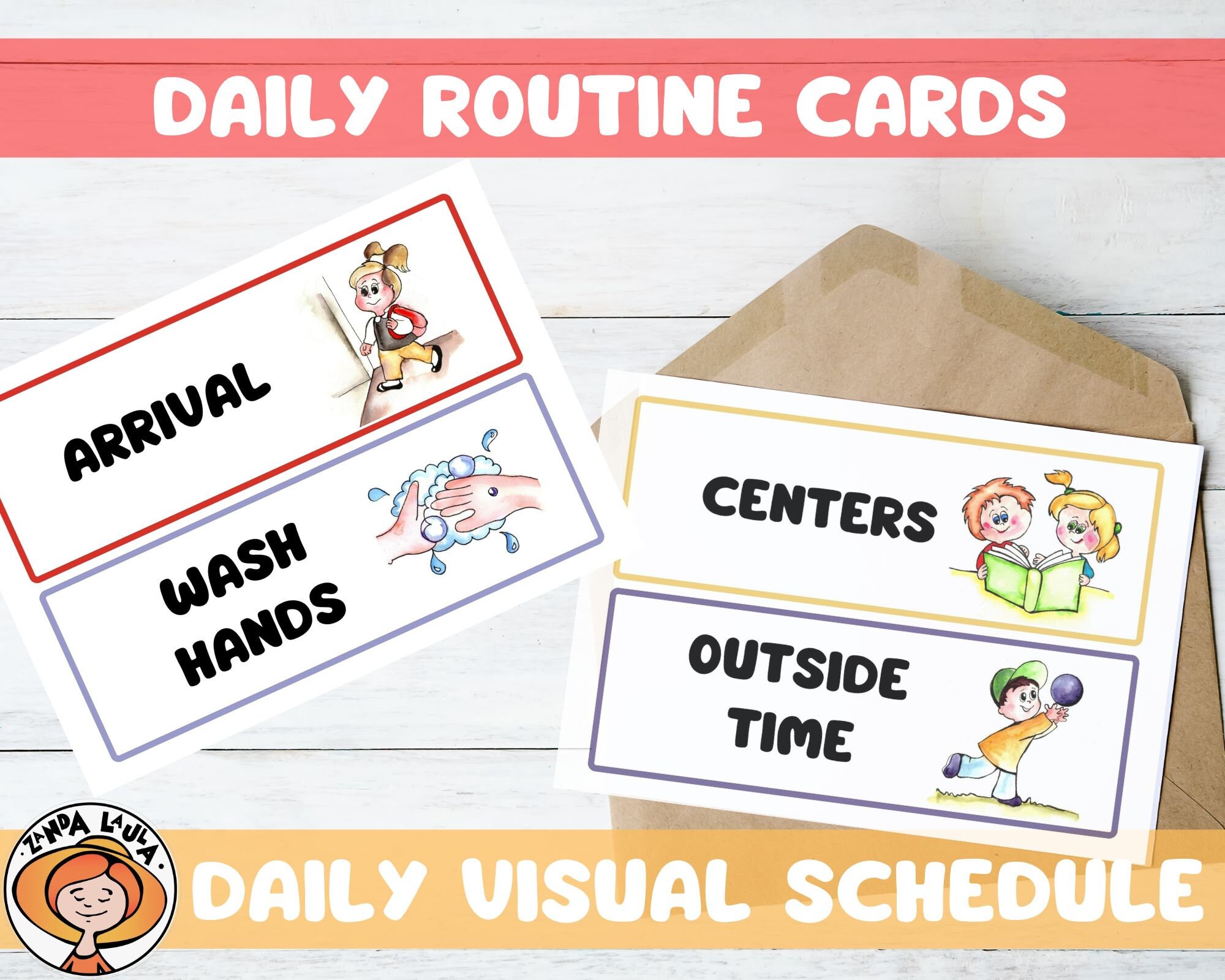 Visual Schedule for Toddler Kids. Daily Routine Cards for Kids. Daily ...