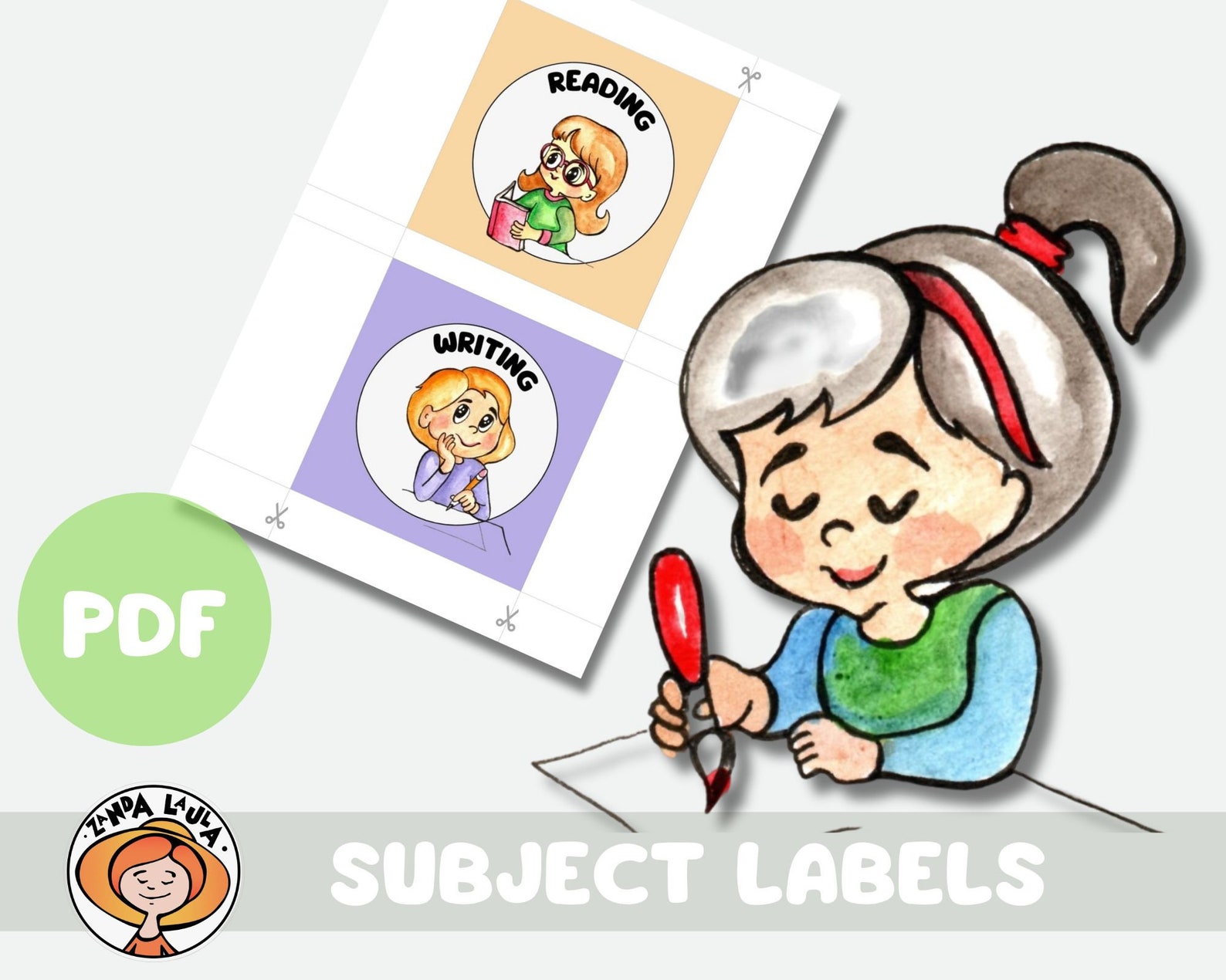 School Subject Labels for Kids. Daily Schedule Labels. Colorful Subject ...