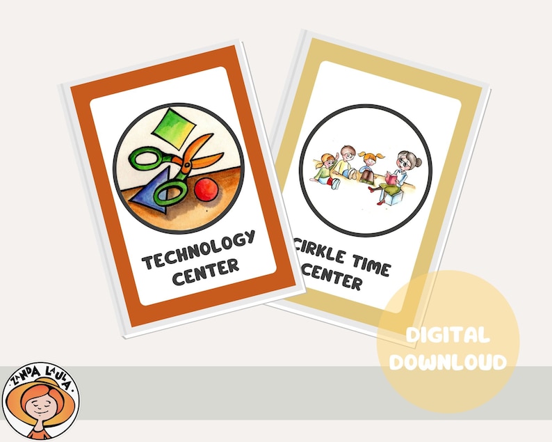 Classroom Center Signs: Set of 16 Printable Learning Station Labels ...