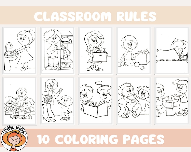 Classrom Rules Coloring Pages for Kids,10 Best Preschool Printables ...