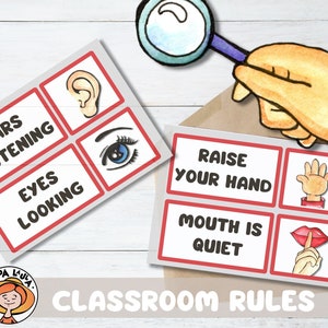 Classroom Rules and Direction Visuals for Kids. Pre-k, Preschool. Class ...