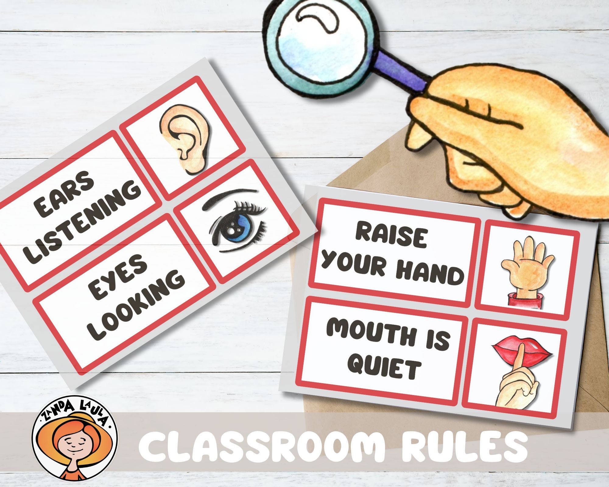 Classroom Rules and Direction Visuals for Kids. Pre-k, Preschool. Class ...