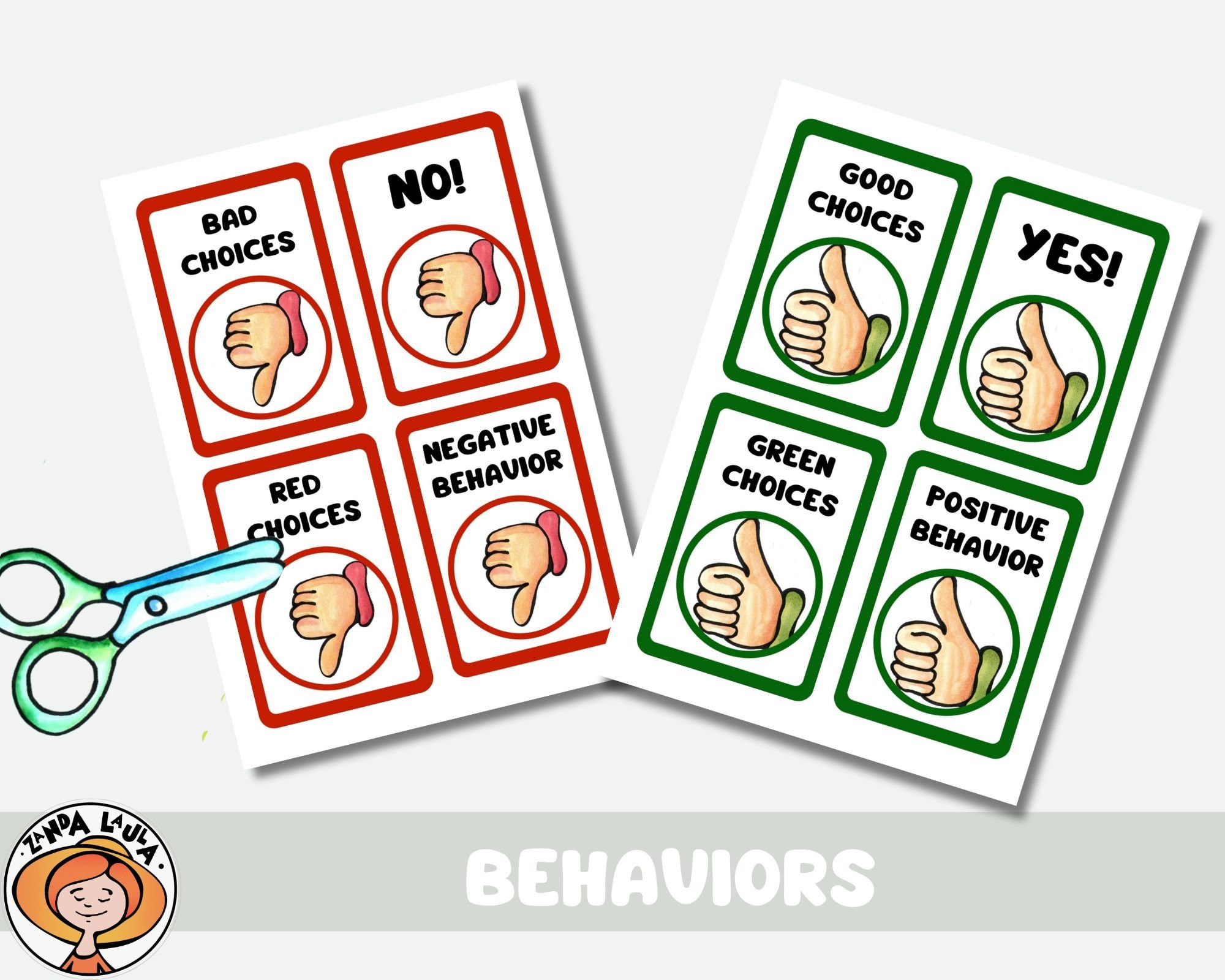 Behavior Sort, Good and Bad Choices, Positive and Negative Behavior ...