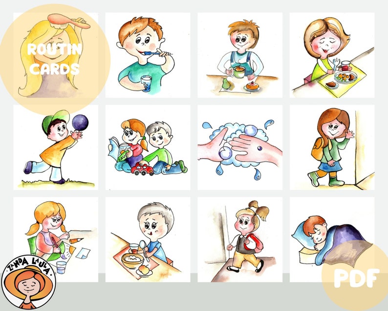 Daily Routine Prints for Toddler, Toddler Routine Chart, Daily Rhythm ...