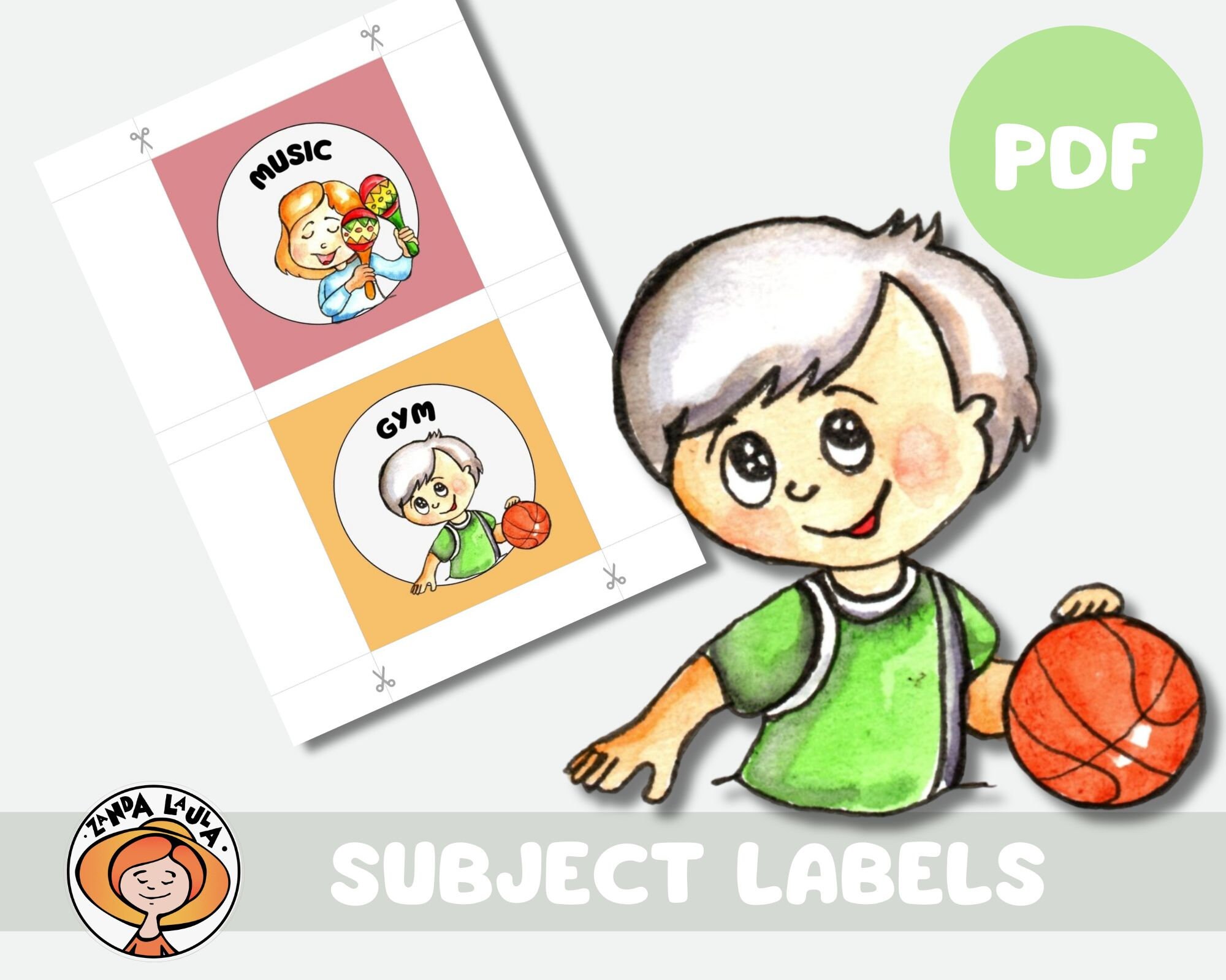 School Subject Labels for Kids. Daily Schedule Labels. Colorful Subject ...