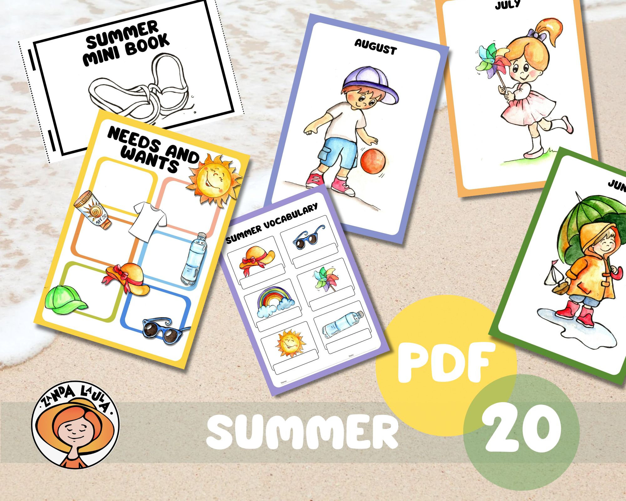 Summer Activities for Kids, 20 Worksheets Coloring Pages, Sun Safety ...