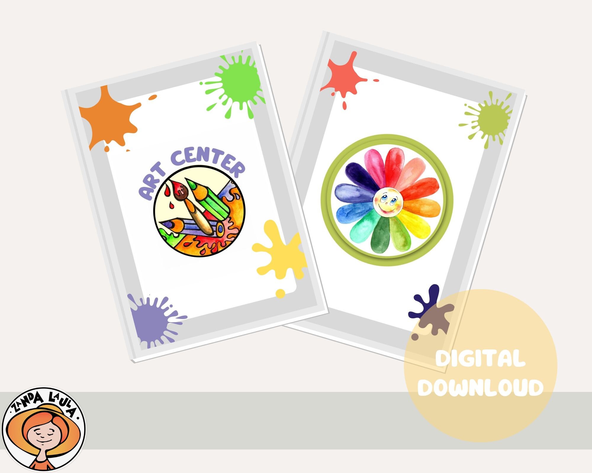 Art Center for Kids, Set of 24 Printable Classroom Labels, Instant ...