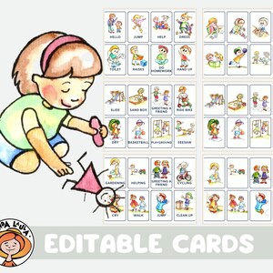 Editable Cards for Kids Visual Communication Picture Icons Schedule ...