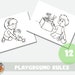 Playground Safety Rules: 12 Coloring Pages (PDF) - Etsy