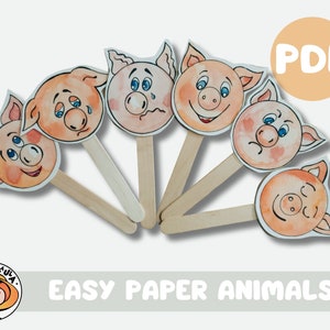 22 Animal Stick Puppets. Craft Stick Printable Puppets, Kids Pretend ...