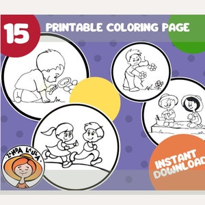 15 Coloring Page for Kids. Good and Bad Choices. Positive and Negative ...