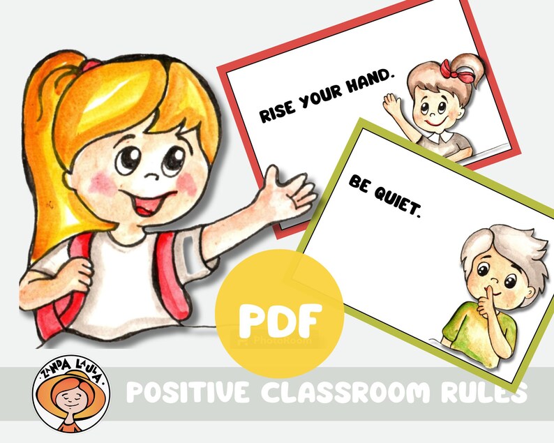 Classroom Rules Poster: Preschool Learning, Daycare Decor (PDF, JPG ...