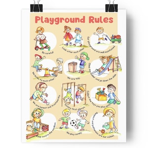 Playground Rules Poster for Kids. A3, Poster Children, Wall Decoration ...