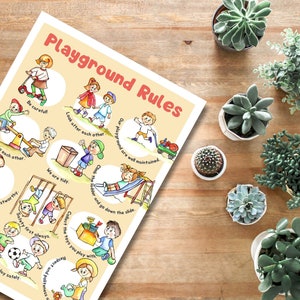 Playground Rules Poster for Kids. A3, Poster Children, Wall Decoration ...