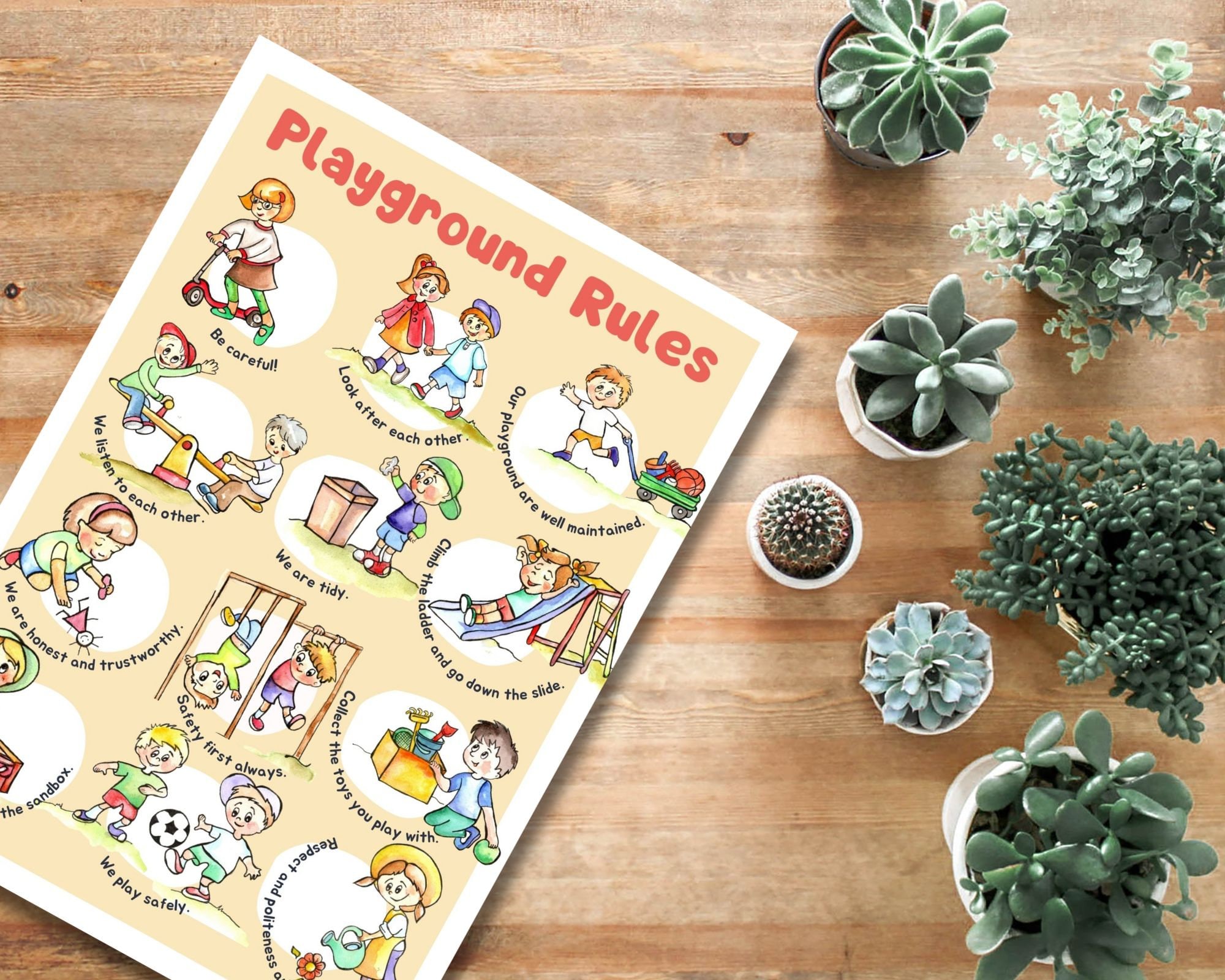 Playground Rules Poster for Kids. A3, Poster Children, Wall Decoration ...