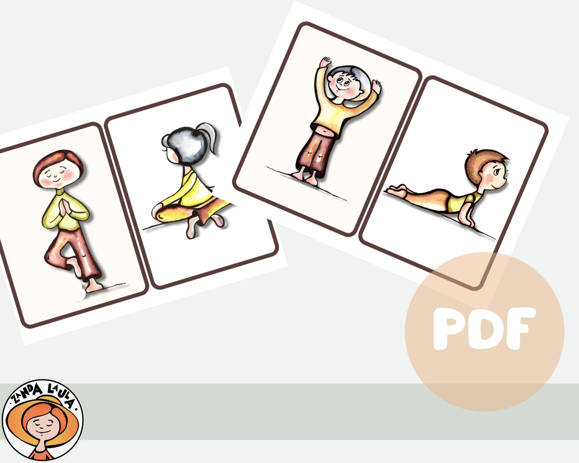 10 Yoga Flashcards for Kids. Yoga Games. Children's Yoga Pose. Yoga ...