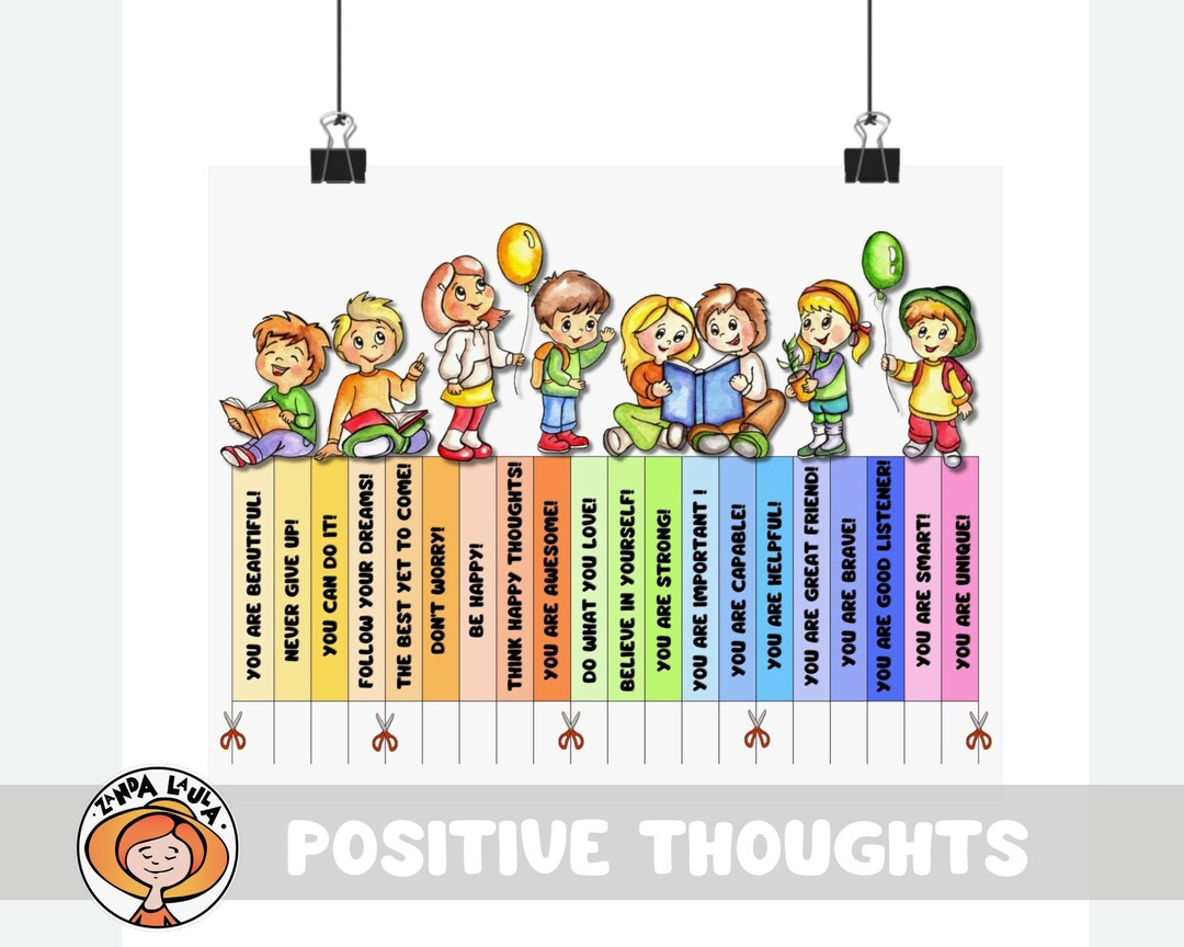 Positive Thoughts Poster for Kids. Positive Affirmations Poster. Tear ...