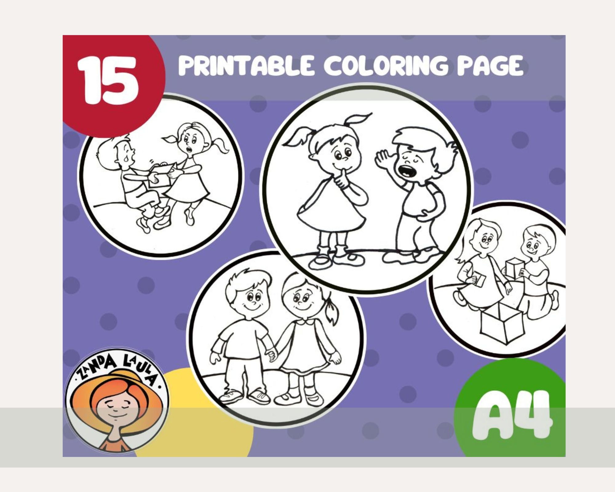 15 Coloring Page for Kids. Good and Bad Choices. Positive and Negative ...