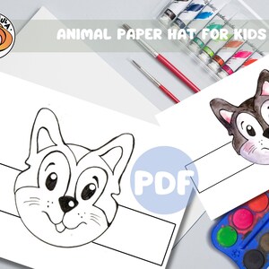 Coloring Paper Crown, 15 Animal Paper Hat for Kids, Printable Mask ...