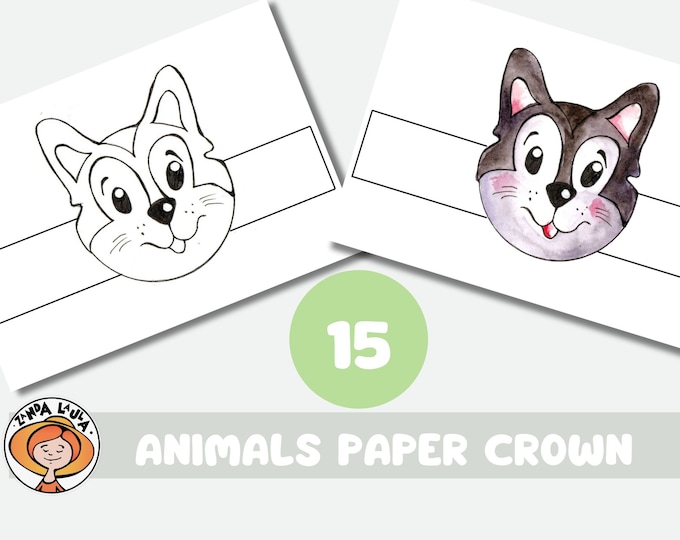 Frog paper crown, Animal paper hat for kids, instant download paper ...