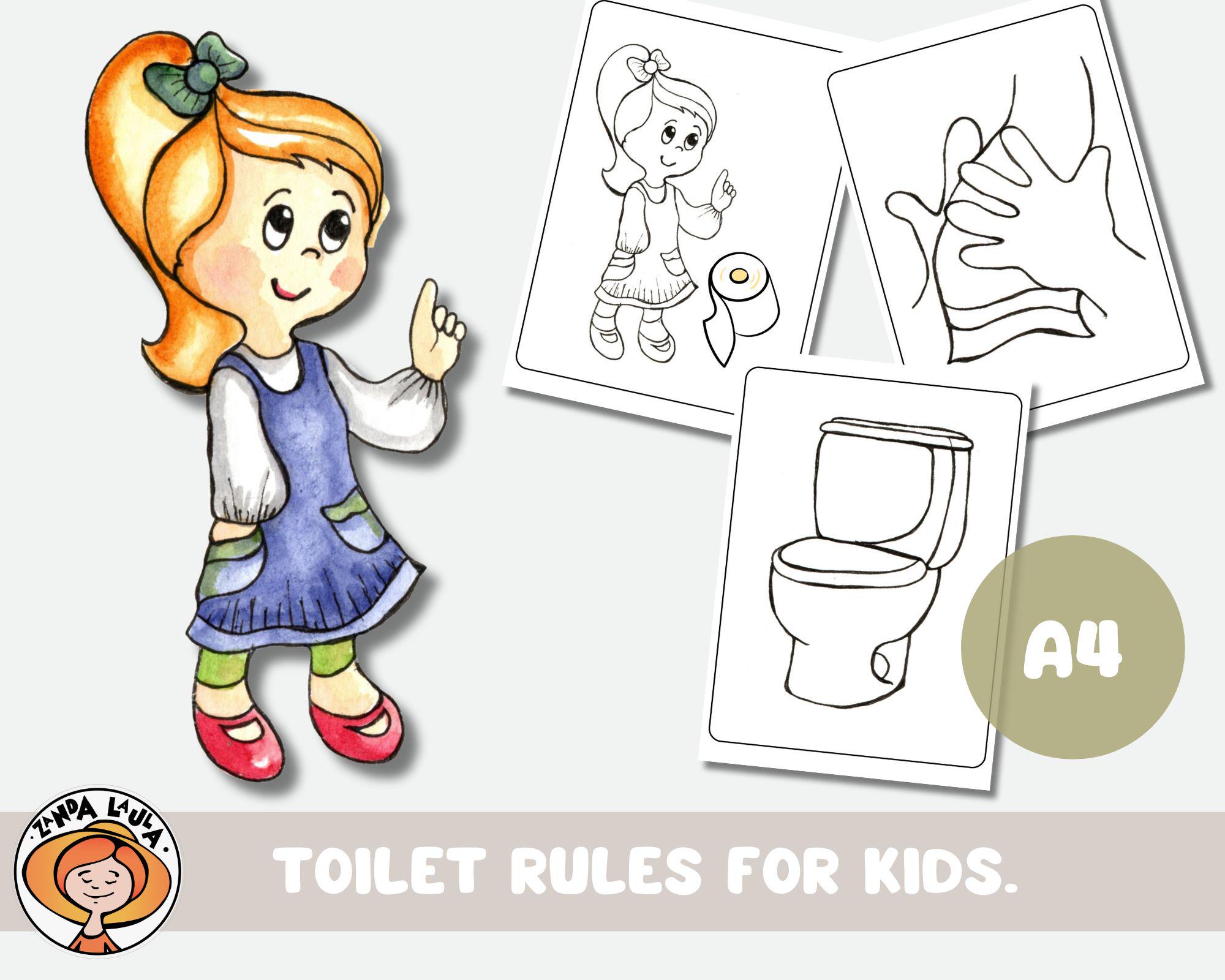 Toilet Hygiene Posters and Coloring Pages for Kids. How Should I Child ...