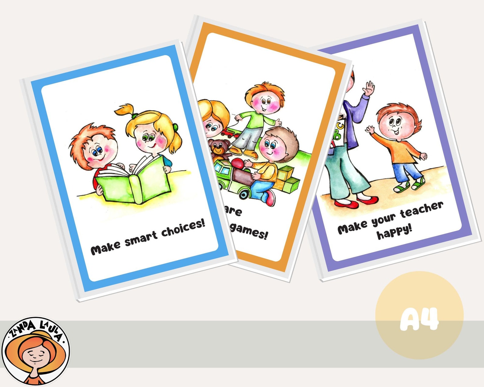 Classroom Rules Posters: 10 Colorful Prints for Preschool (PDF, JPG) - Etsy