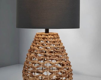 Wicker Table Lamp - Etsy
