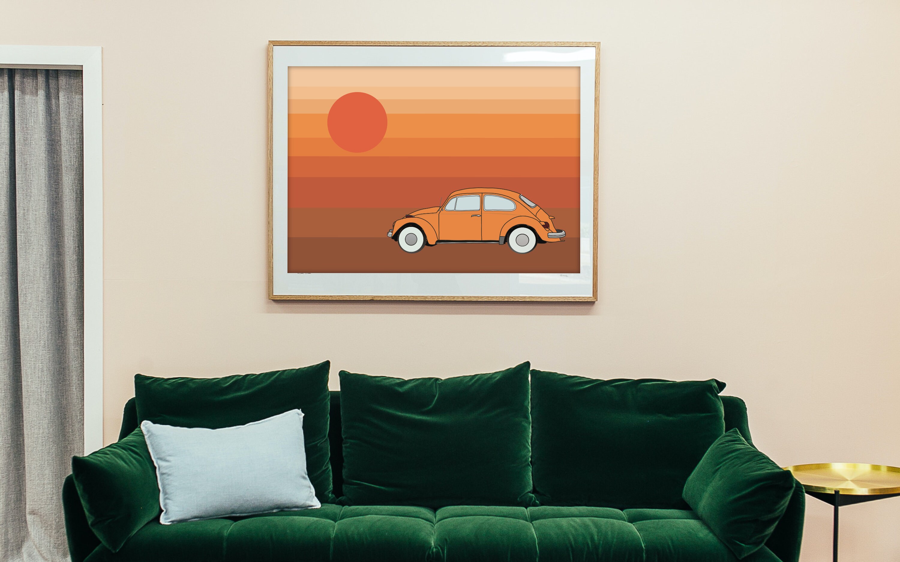 70s Beetle Wall Decor, 70s Wall Art, Midcentury Modern Wall Decor, 70s ...