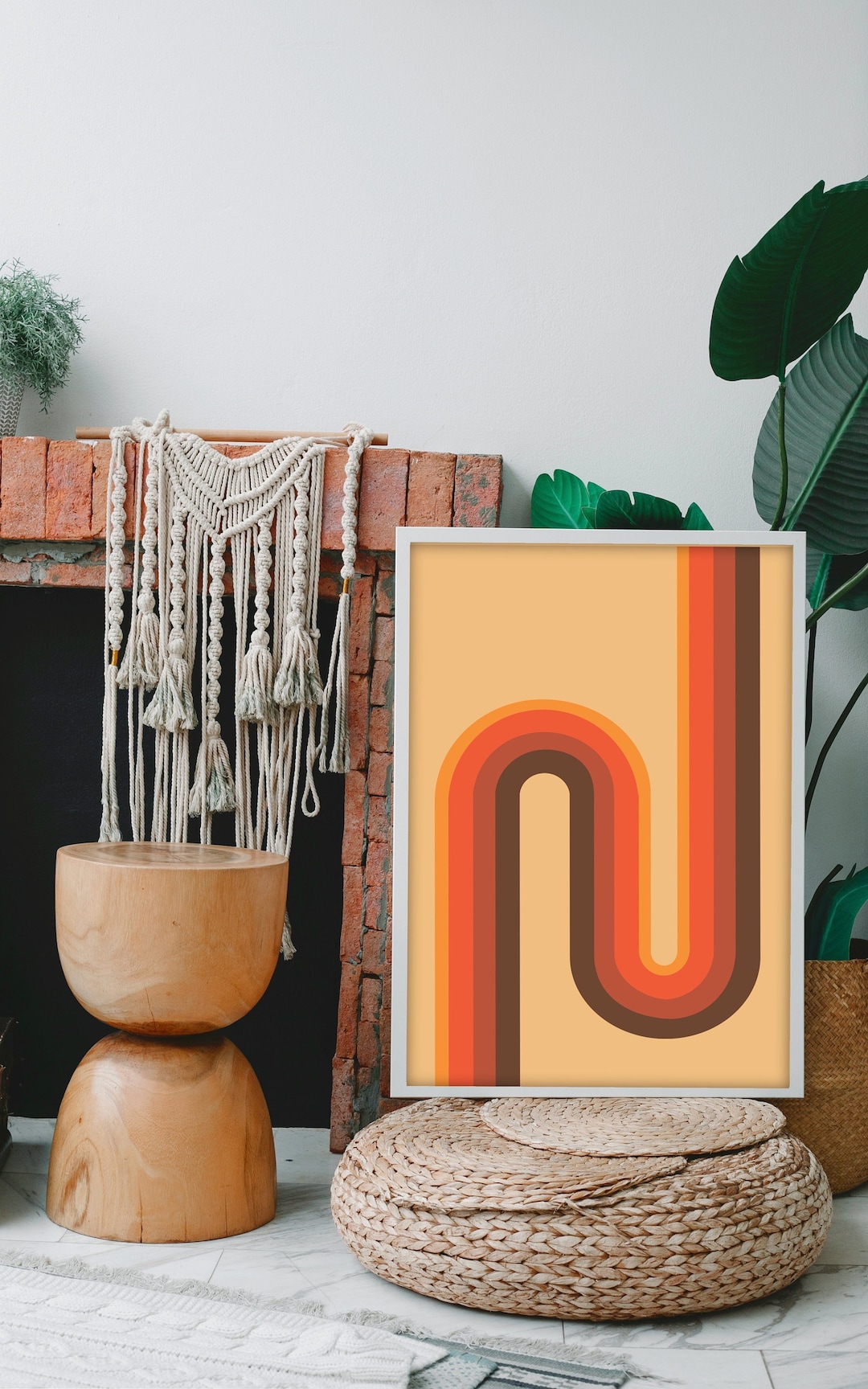70s Midcentury Modern, 70s Retro Minimalistic Wall Art, Retro Home ...