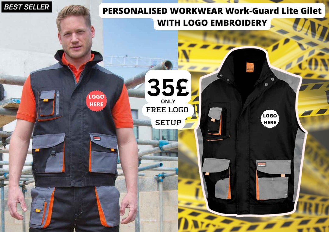 Personalised Workwear Gilet /work-guard Lite Gilet With Logo Embroidery ...
