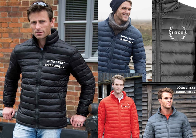 Personalized Embroidered Puffer Jacket, Custom Workwear Coat - Etsy