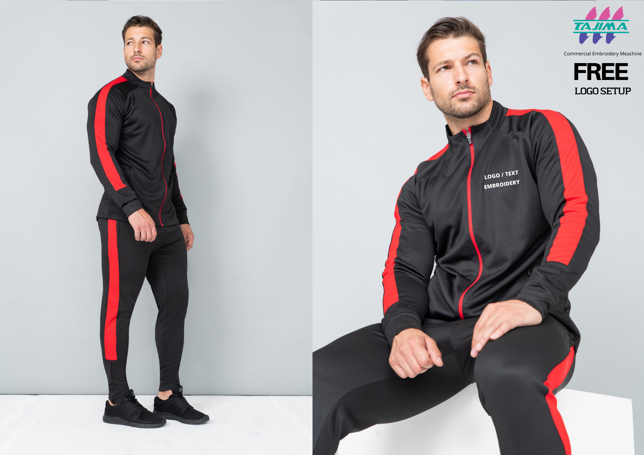 Unisex Sports Tracksuit, Custom Logo Embroidery, 2 Piece Set - Etsy