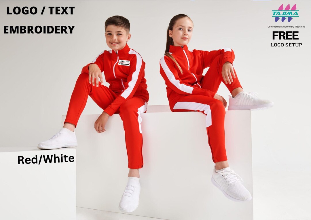 Kids Personalized Sports Tracksuit, Logo/text Embroidery, Unisex ...