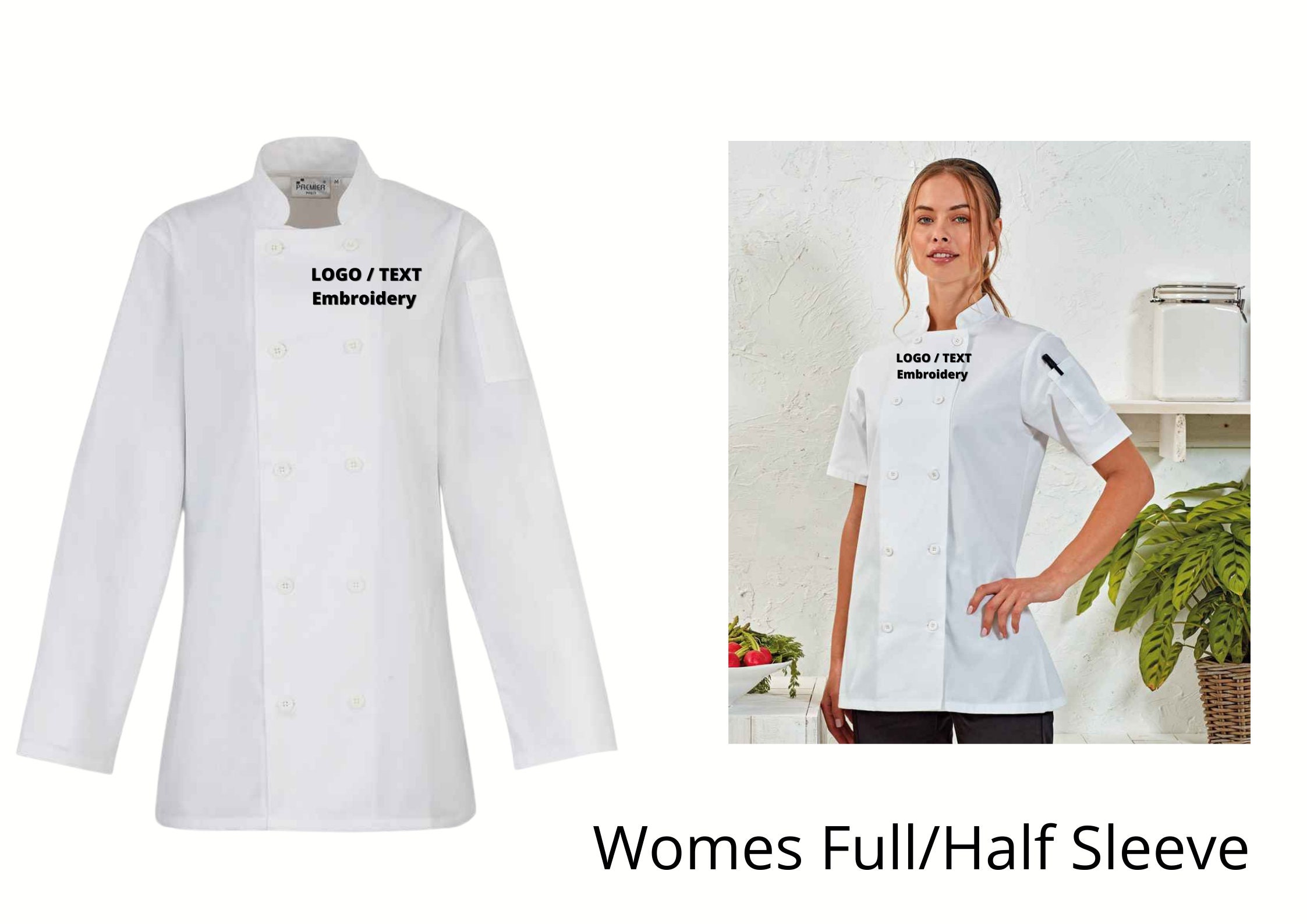 Personalised Chef Jacket Custom Chef Embroidery Name Text - Etsy