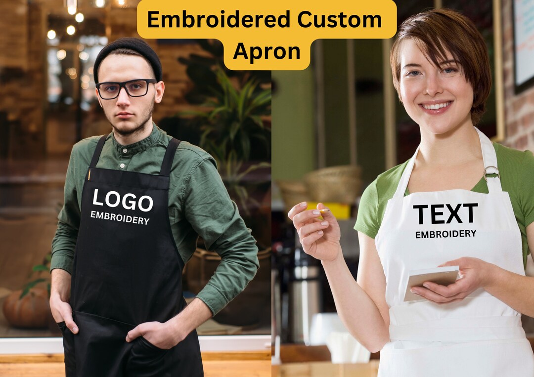 Custom Embroidered Apron, Custom Logo Apron, Custom Text Apron ...