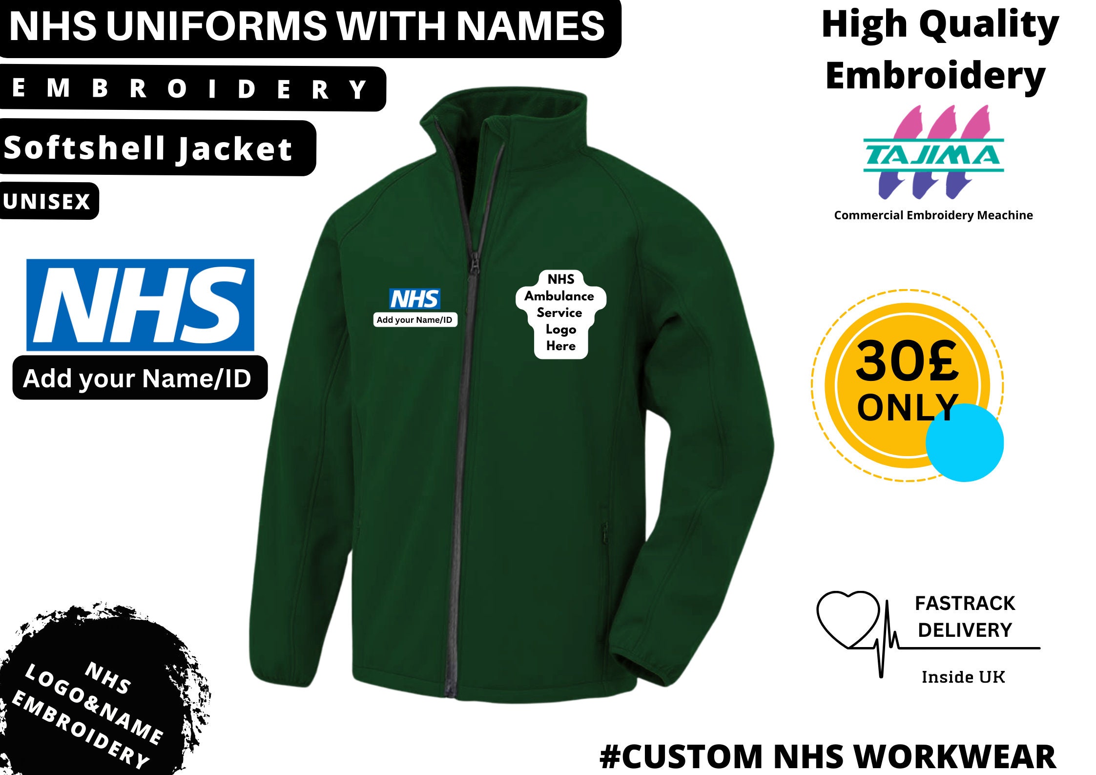 NHS Softshell Jacket Unisex /NHS Ambulance Service Uniforms/nhs Uk ...
