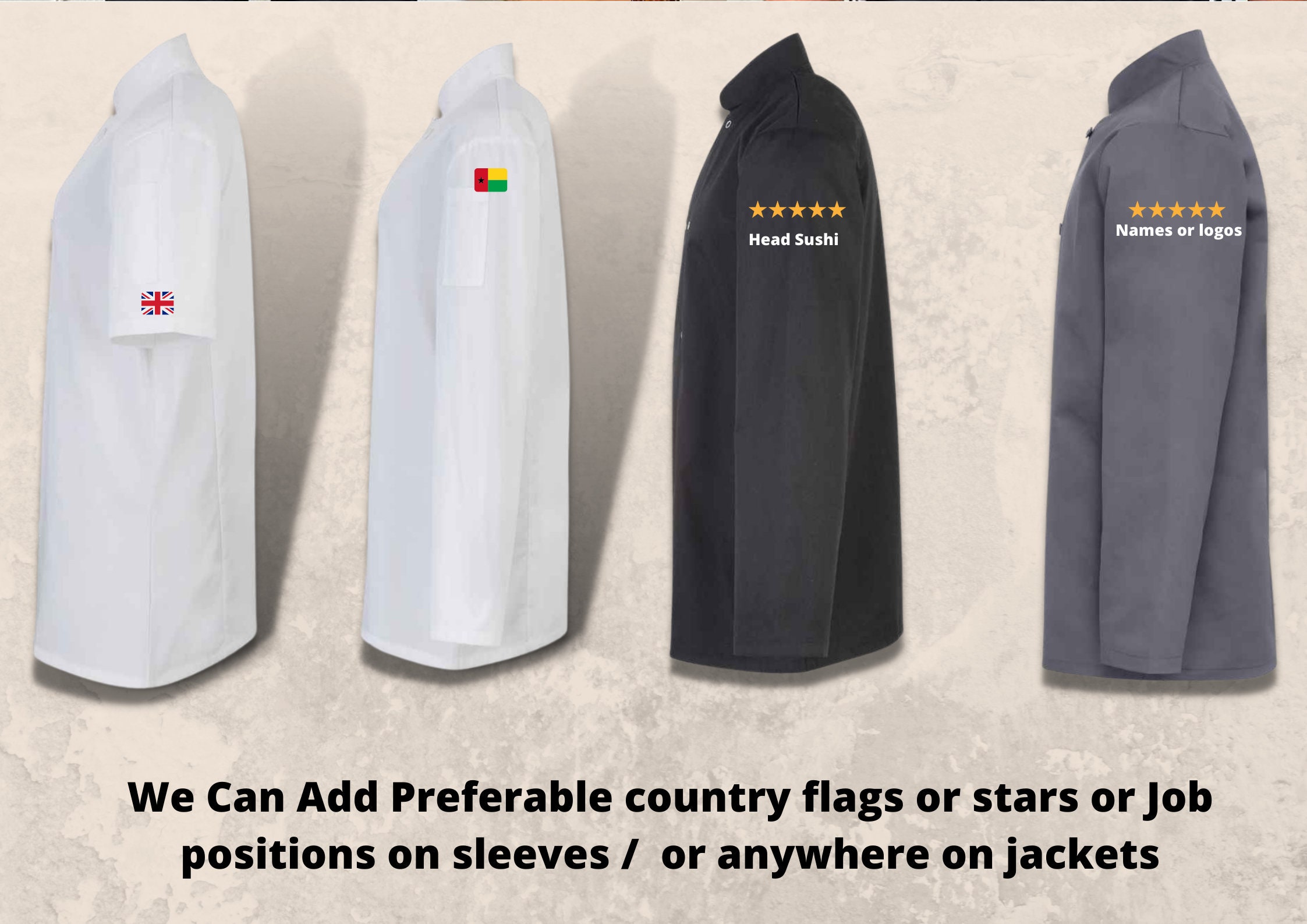 Personalised Chef Jacket Custom Chef Embroidery Name Text - Etsy