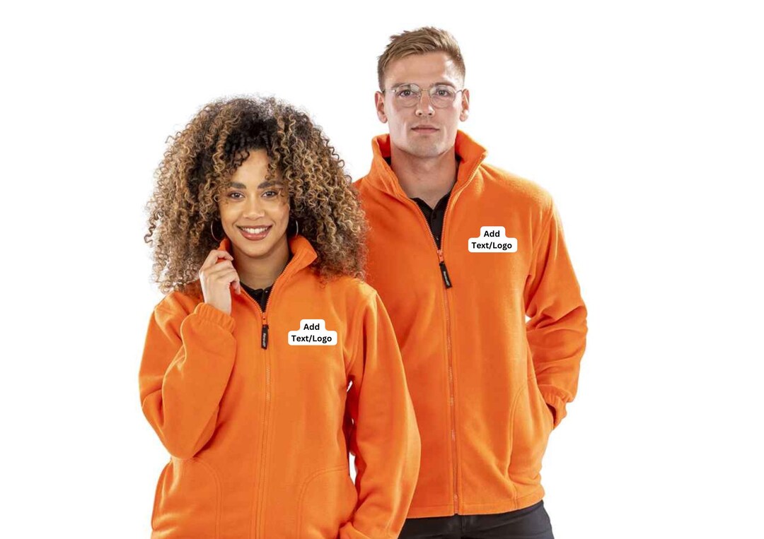 Personalized Micro Fleece Jacket, Embroidered Text/logo, Workwear ...
