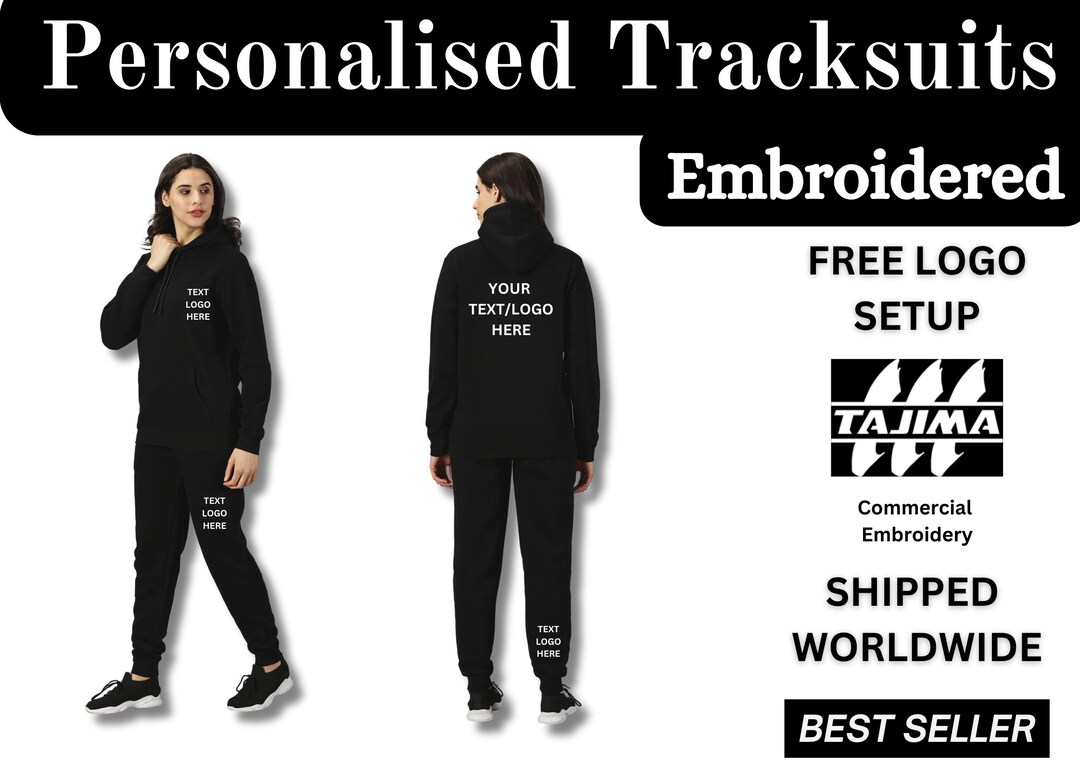 Personalised Tracksuit, Logo, Text Embroidered Tracksuit or Hoodie ...