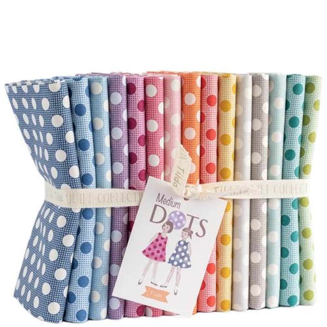 Tilda Medium Dots FQ Bundle - Premium Cotton - 15 Fat Quarters in ...