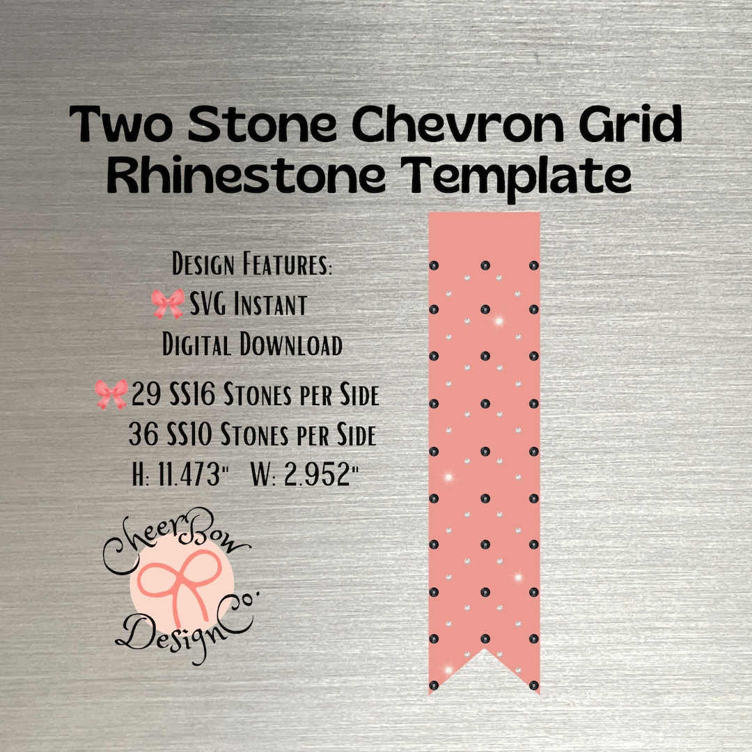 Rhinestone Template Instant Digital Download for 3" Bow - 2 Stone ...