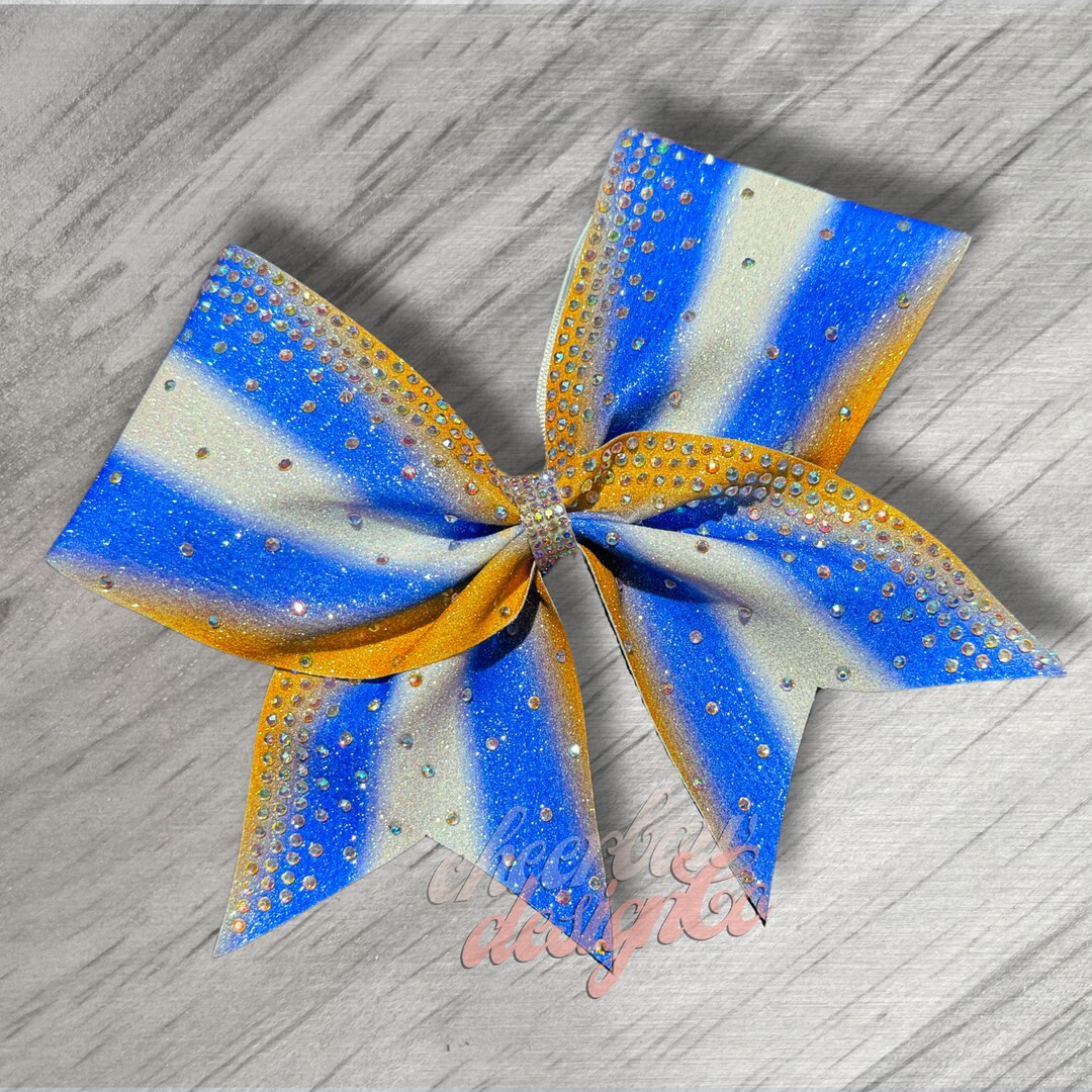 Rhinestone Cheer Bow, Ombre Sublimated Hair Bow, Custom Team Cheer Bow ...